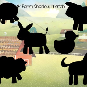 FARM Shadow Match, Toddler Printable, Preschool Printable, Preschool ...