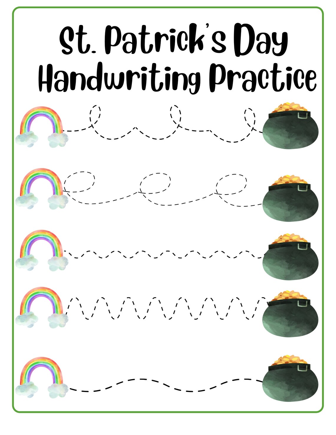 St. Patrick's Day Preschool Packet Preschool Worksheets | Etsy