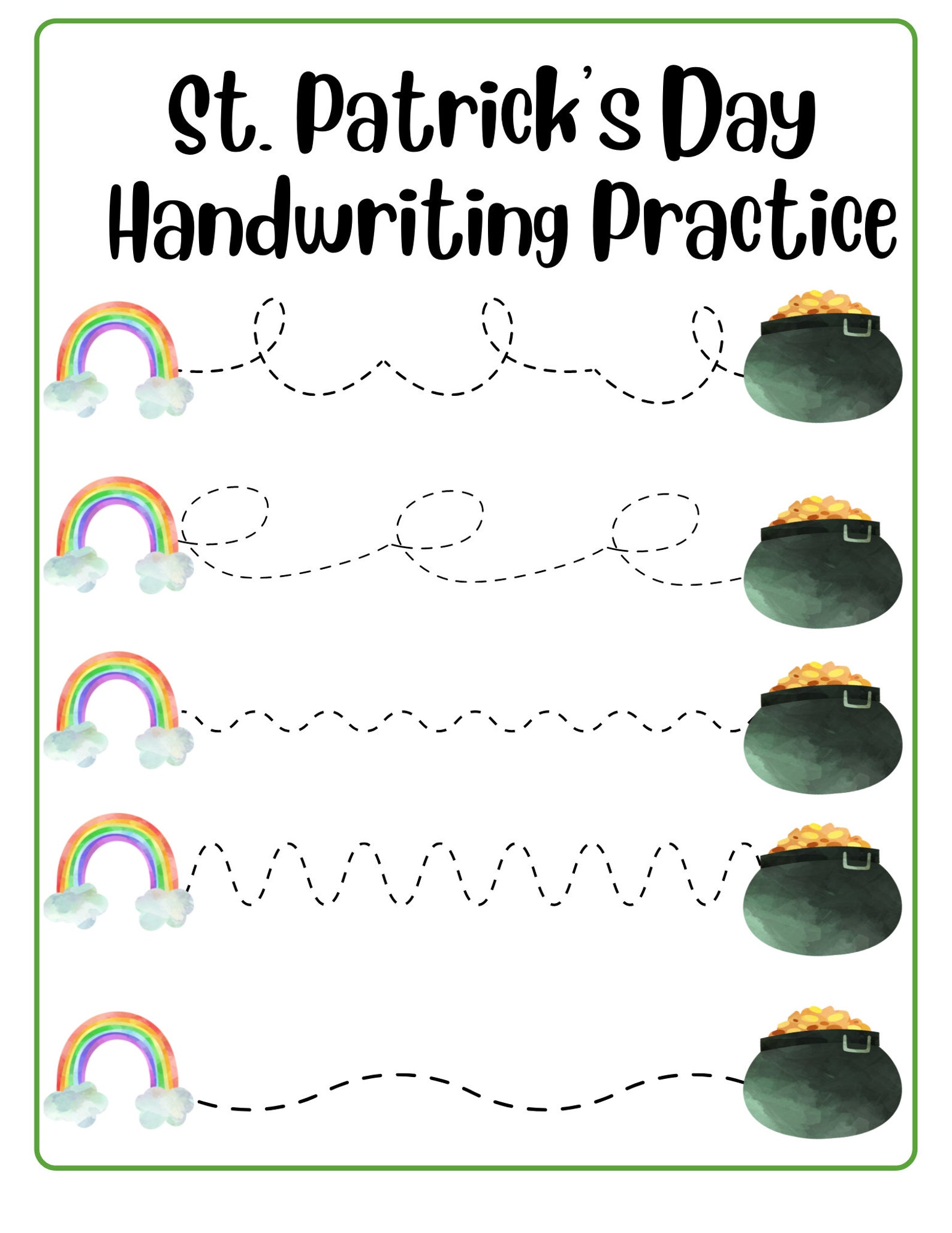 St. Patrick's Day Preschool Packet Preschool Worksheets | Etsy