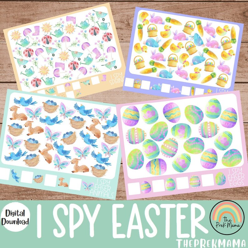 Easter I Spy, Preschool Printable, Preschool Worksheets, Busy Binder ...