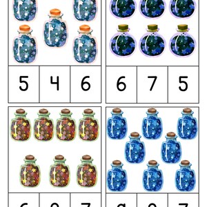 Potion Count and Clip Cards, Preschool Printable, Preschool Math ...