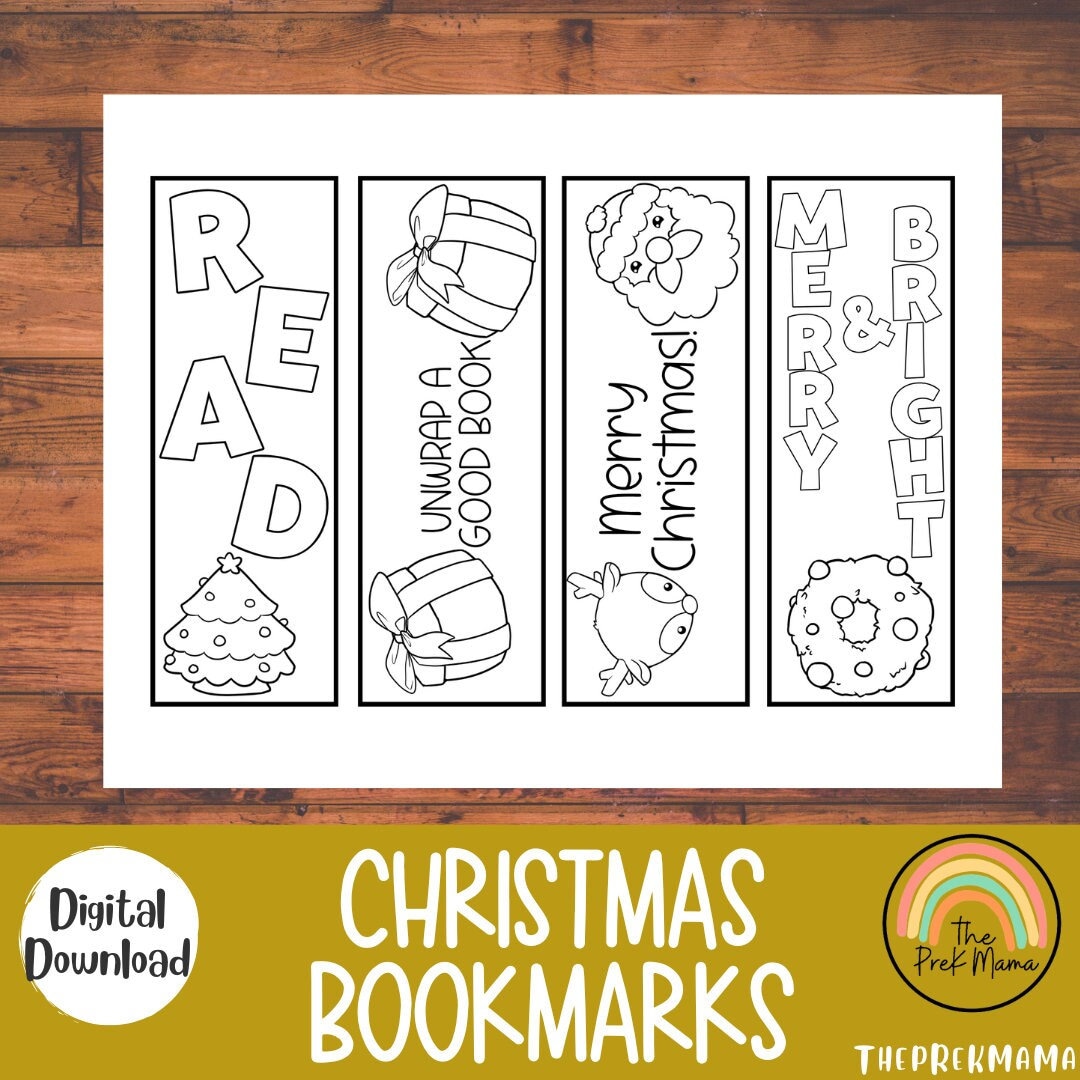 Christmas Bookmarks, Coloring Bookmarks, Kids Bookmarks, DIY Bookmarks ...