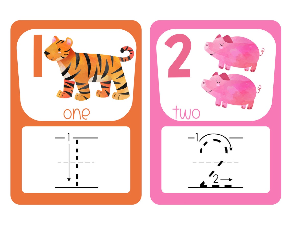 Number Tracing Cards 1-20 Classroom Décor Preschool Math - Etsy
