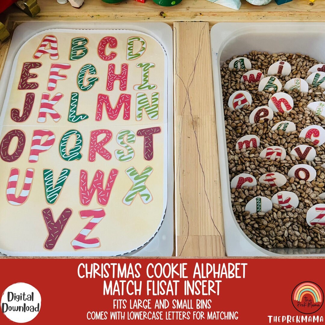 Christmas Cookie Alphabet Match Flisat Insert, Christmas Flisat Insert ...
