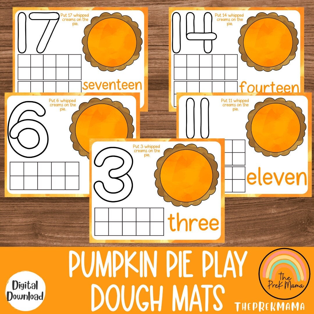 Pumpkin Pie Play Dough Mats, Play Doh Mats, Toddler Activities ...