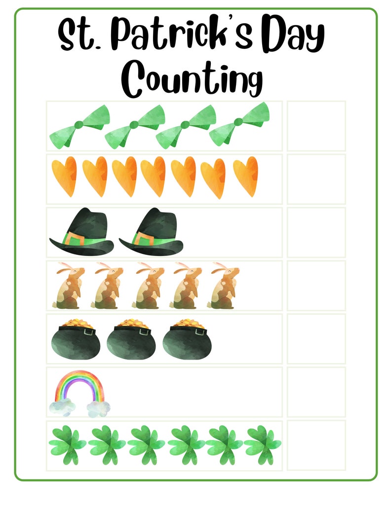 St. Patrick's Day Preschool Packet Preschool Worksheets | Etsy