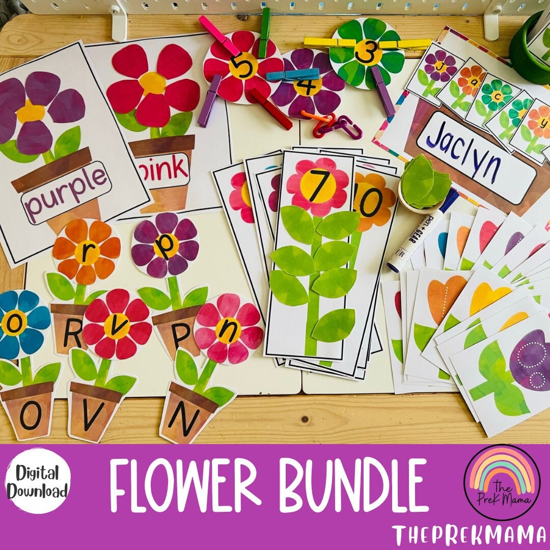 Flower Bundle, Montessori Homeschool Printable, Preschool Printable ...