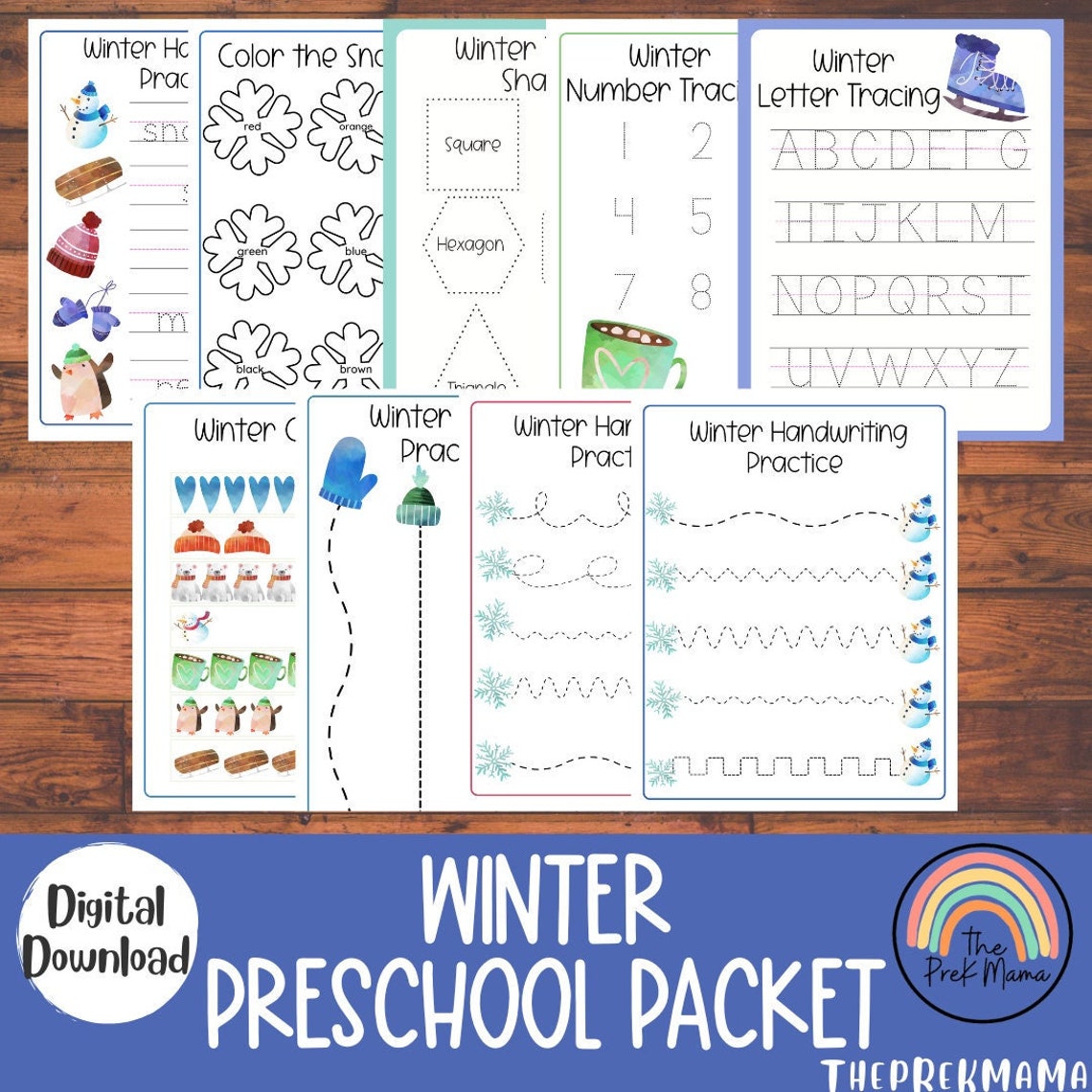 Winter Preschool Packet Winter Preschool Printable - Etsy