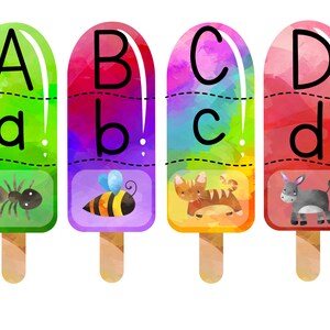 Popsicle Alphabet Beginning Sounds, Preschool Worksheet, Preschool ...