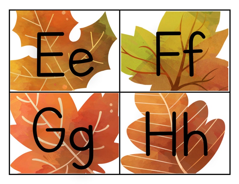 Leaf Alphabet, Sensory Bin Printable, Homeschool Resource, Preschool ...