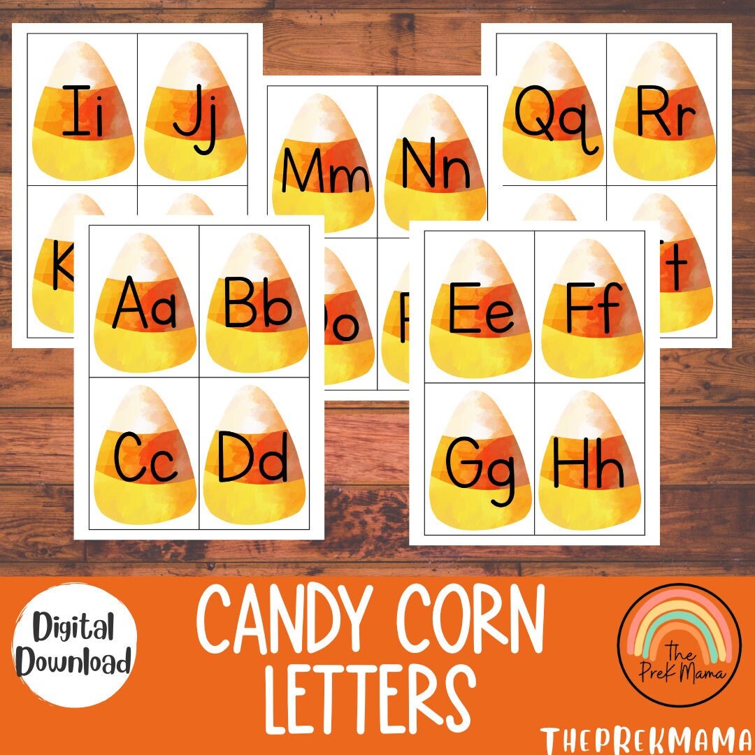 Candy Corn Letters, Halloween Preschool Printable, Learning Colors ...