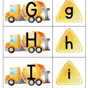Construction Letter Match, Preschool Printables, Preschool Letters ...