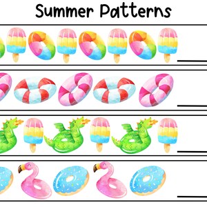 Summer Patterns Preschool Worksheet Preschool Printable - Etsy