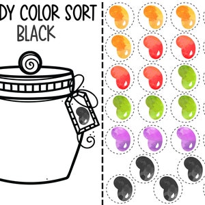 Candy Color Sort, Halloween Preschool Printable, Learning Colors ...