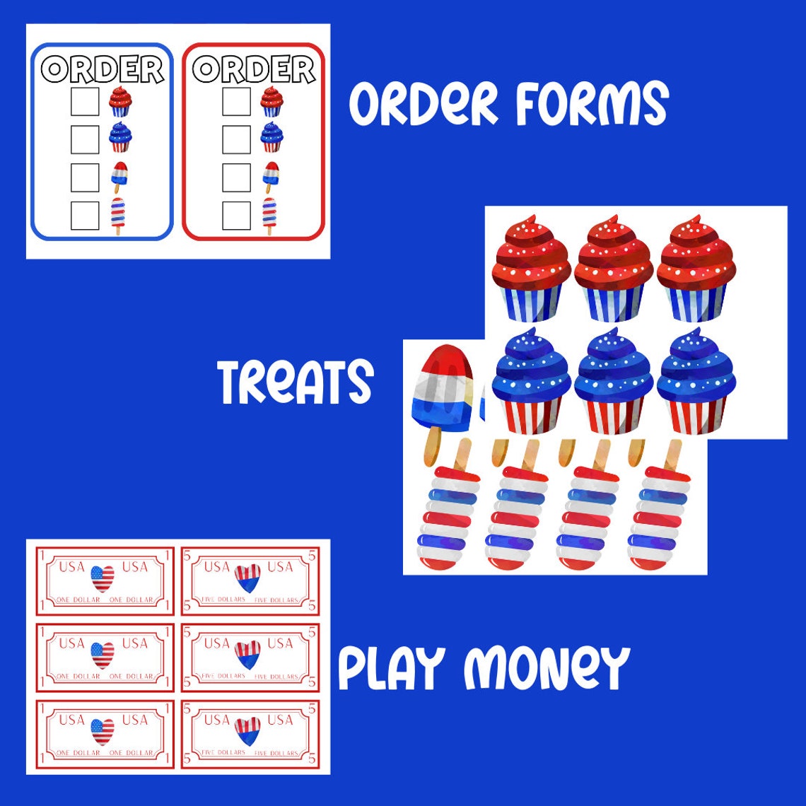 4th of July Sweet Shop Dramatic Play Pretend Play Classroom | Etsy