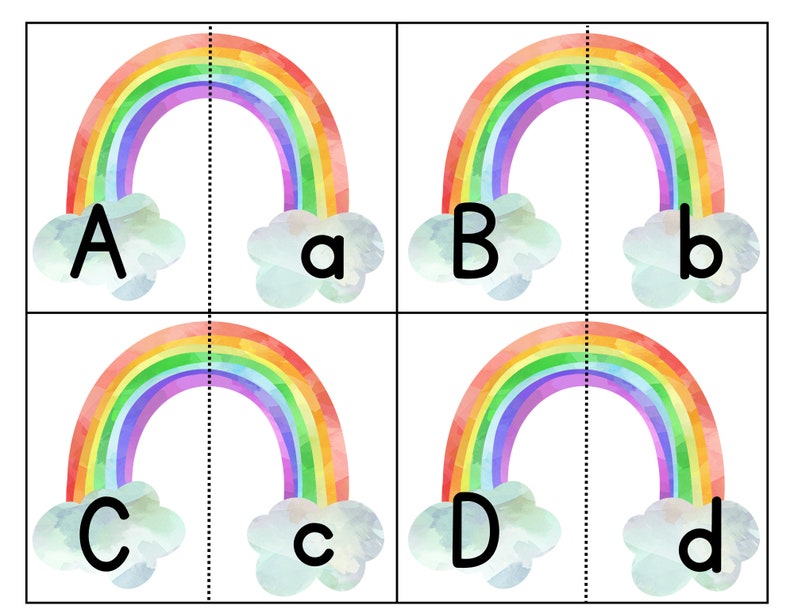 Rainbow Letter Match Preschool Worksheets Preschool - Etsy