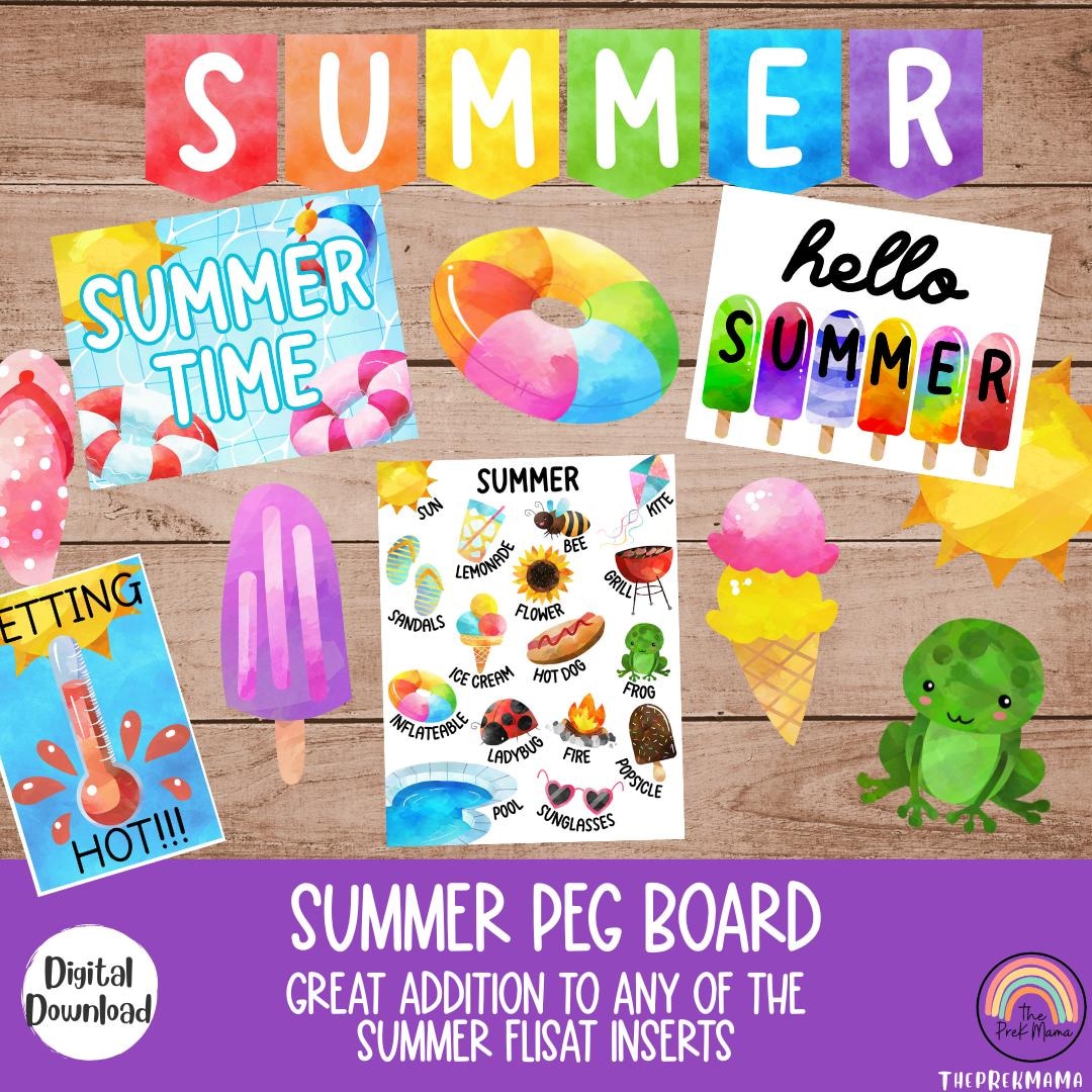 Summer Peg Board, Summer Posters, Summer Preschool, Summer Flisat Table ...