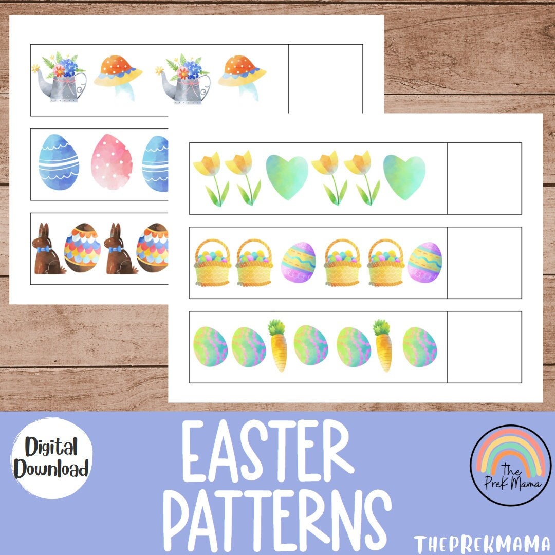 Easter Patterns Preschool Worksheet Preschool Printable - Etsy