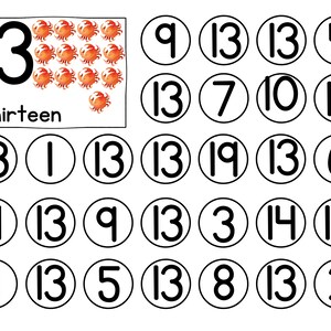Number Dot Markers, Dab Markers Preschool Printable, Preschool ...