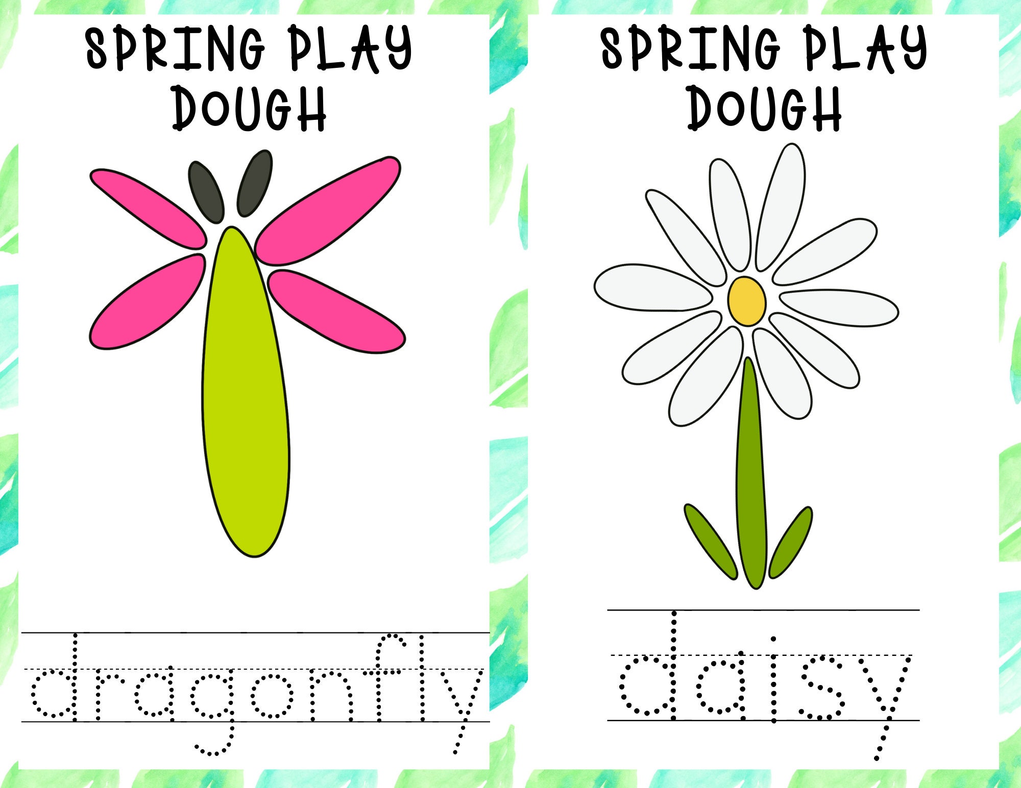 Spring Play Dough Activities, Play Dough Mats, Spring Preschool ...