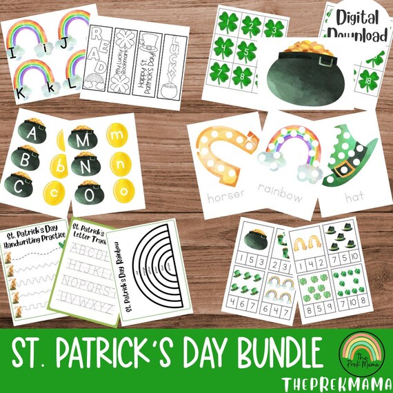 St Patrick's Day Bundle Preschool Busy Book Pages - Etsy