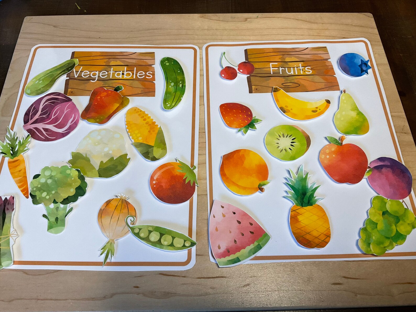Fruits and Vegetables Sort Fruits and Vegetables Match - Etsy