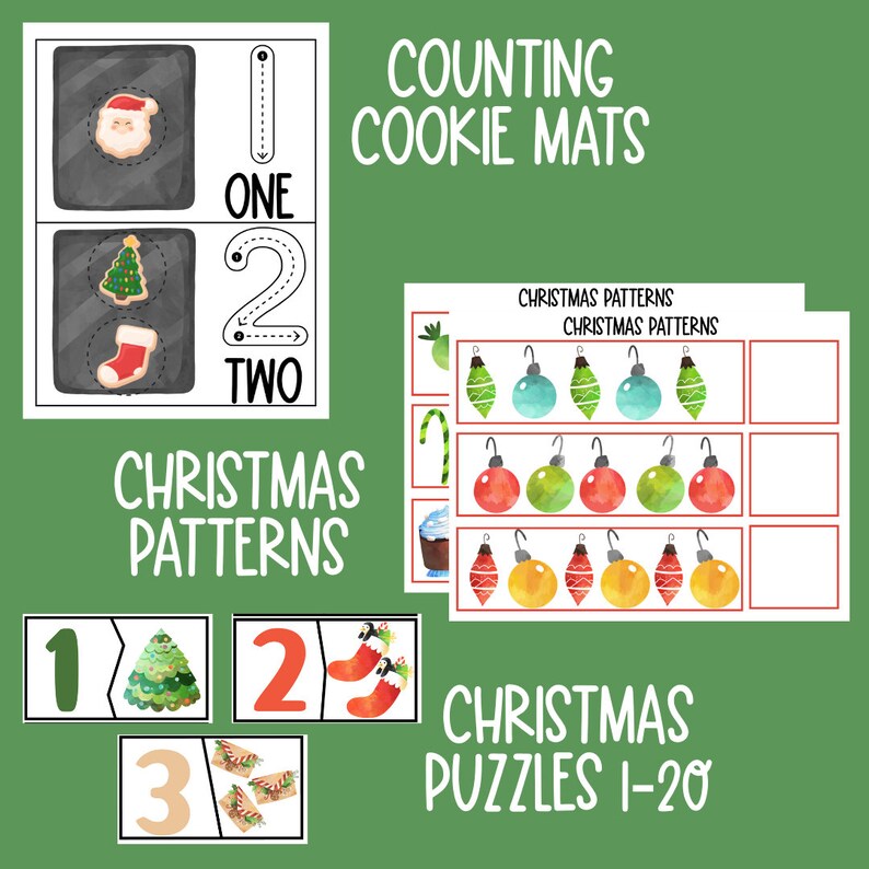 Christmas Math Bundle Christmas Preschool Printable - Etsy