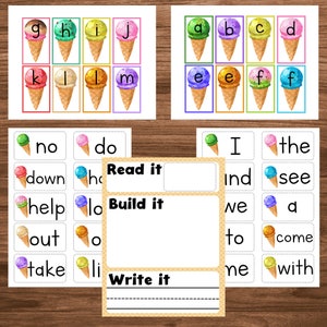 Ice Cream Sight Words, Preschool Worksheet, Preschool Printable ...