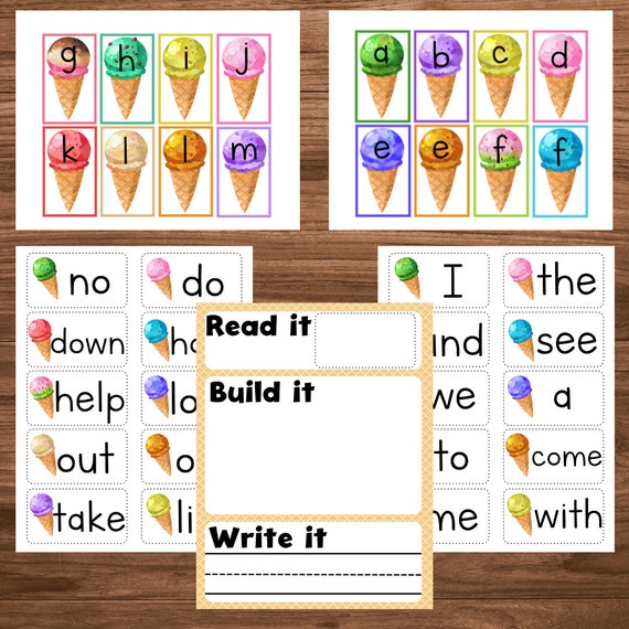 Ice Cream Sight Words Printables