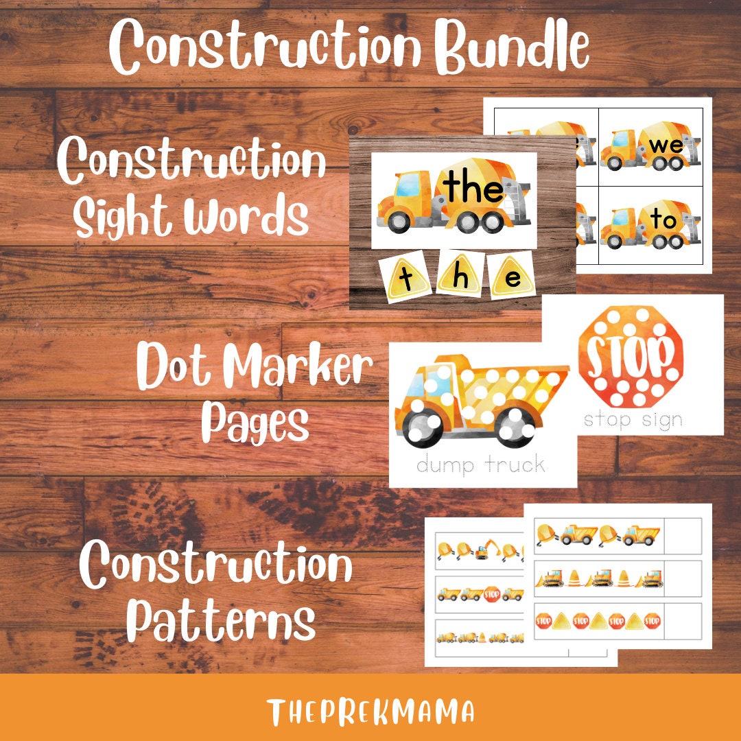 Construction Bundle Construction Busy Book Preschool - Etsy