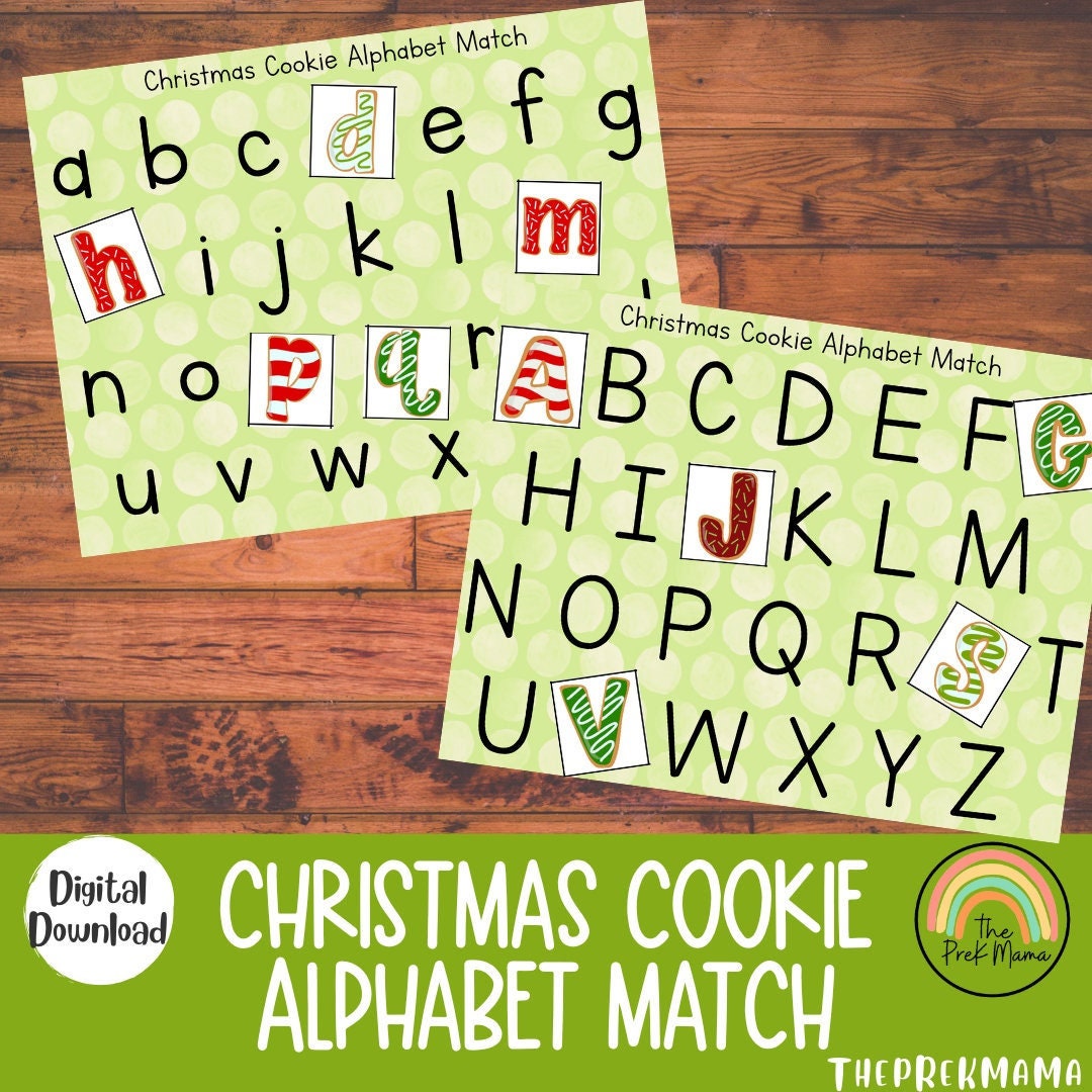 Christmas Cookie Alphabet Match Preschool Printable - Etsy