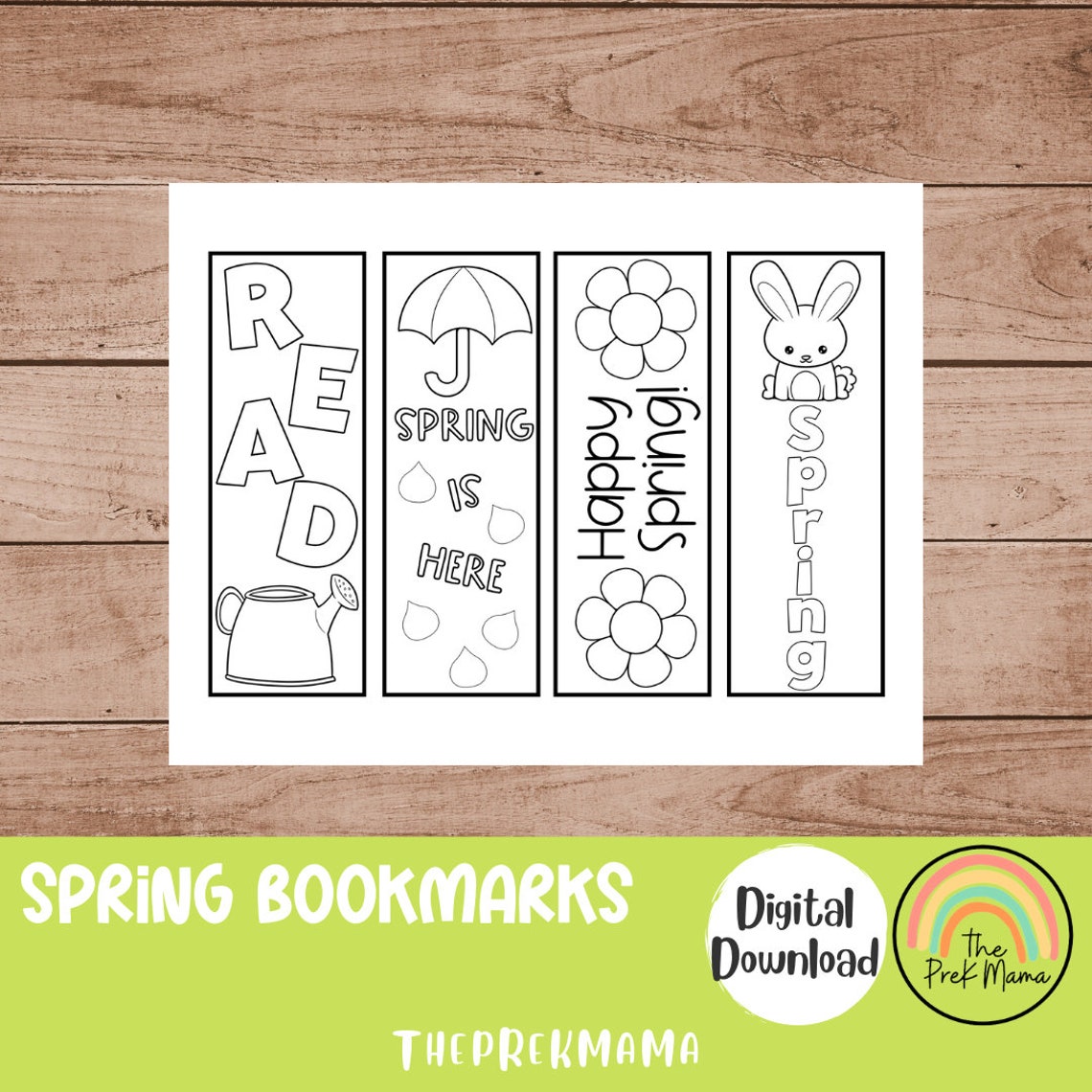 Spring Bookmarks Coloring Bookmarks Kids Bookmarks DIY | Etsy