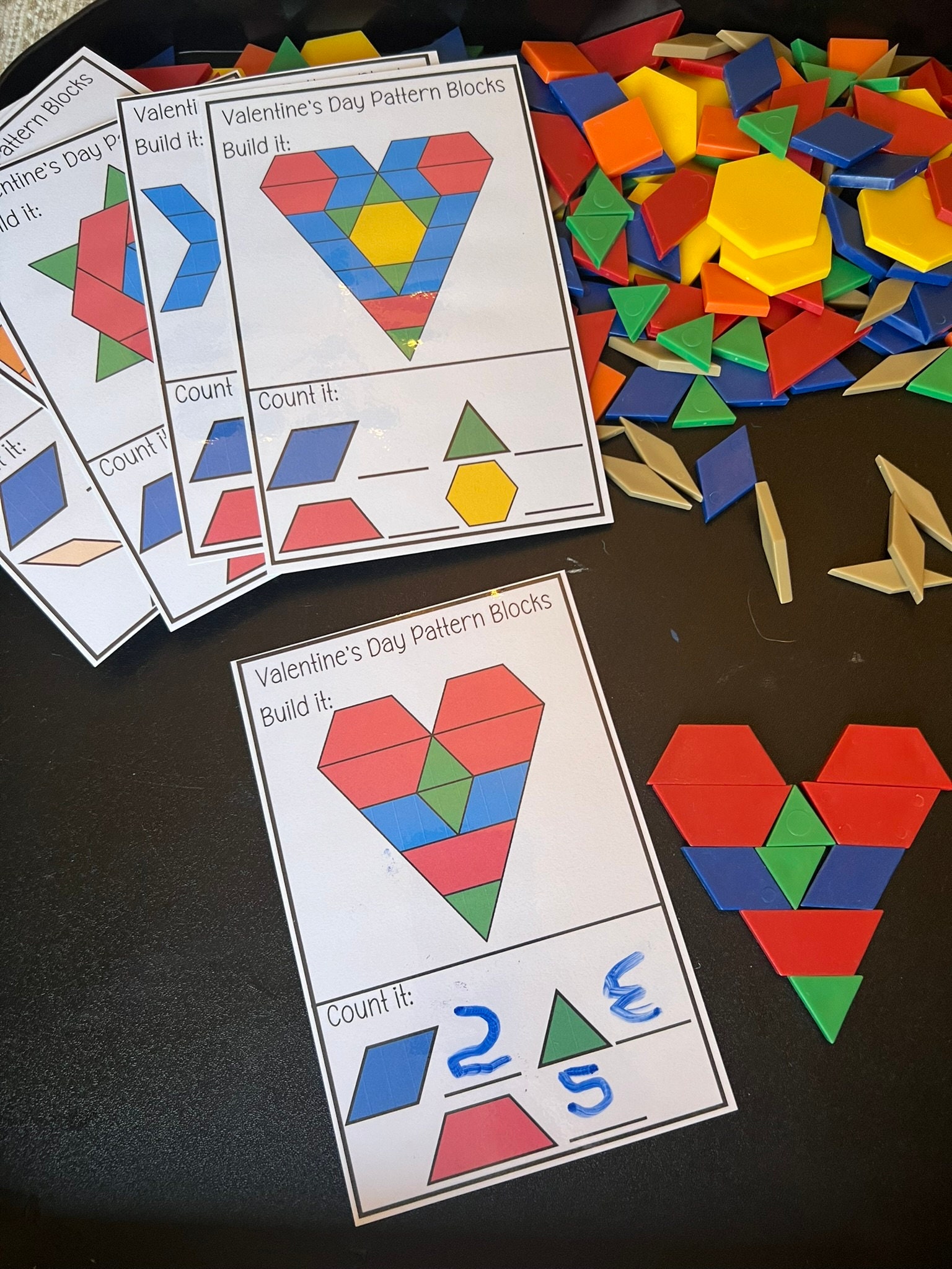 Valentine's Day Pattern Blocks, Valentines Preschool Printable ...