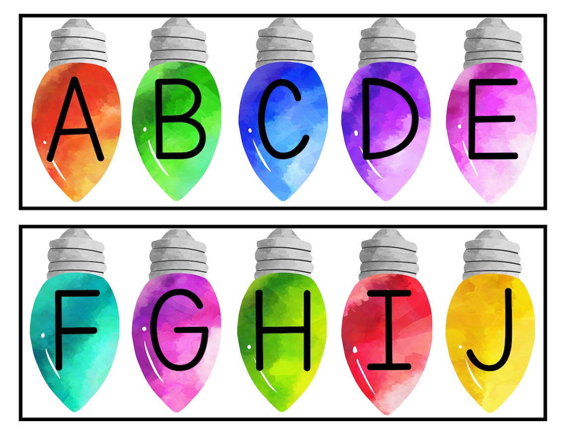 Christmas Lights Alphabet Match Christmas Preschool - Etsy
