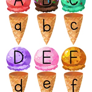 Ice Cream Alphabet Match, Activity for Kids, Preschool Letters ...