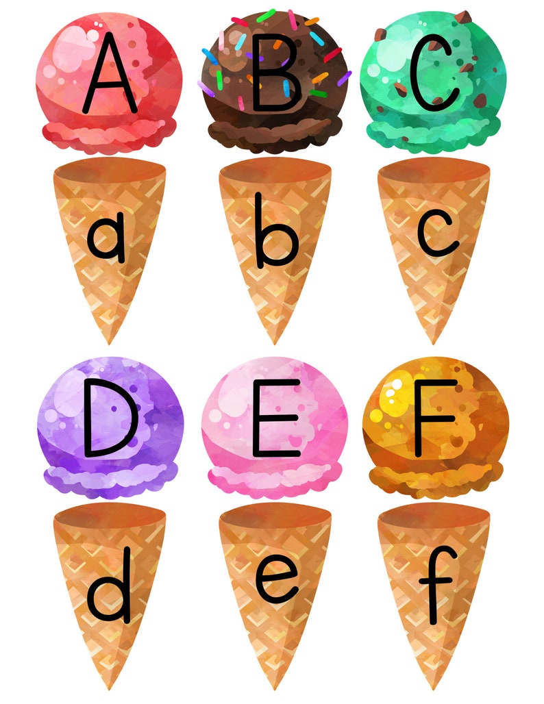 Ice Cream Alphabet Match Activity for Kids Preschool - Etsy