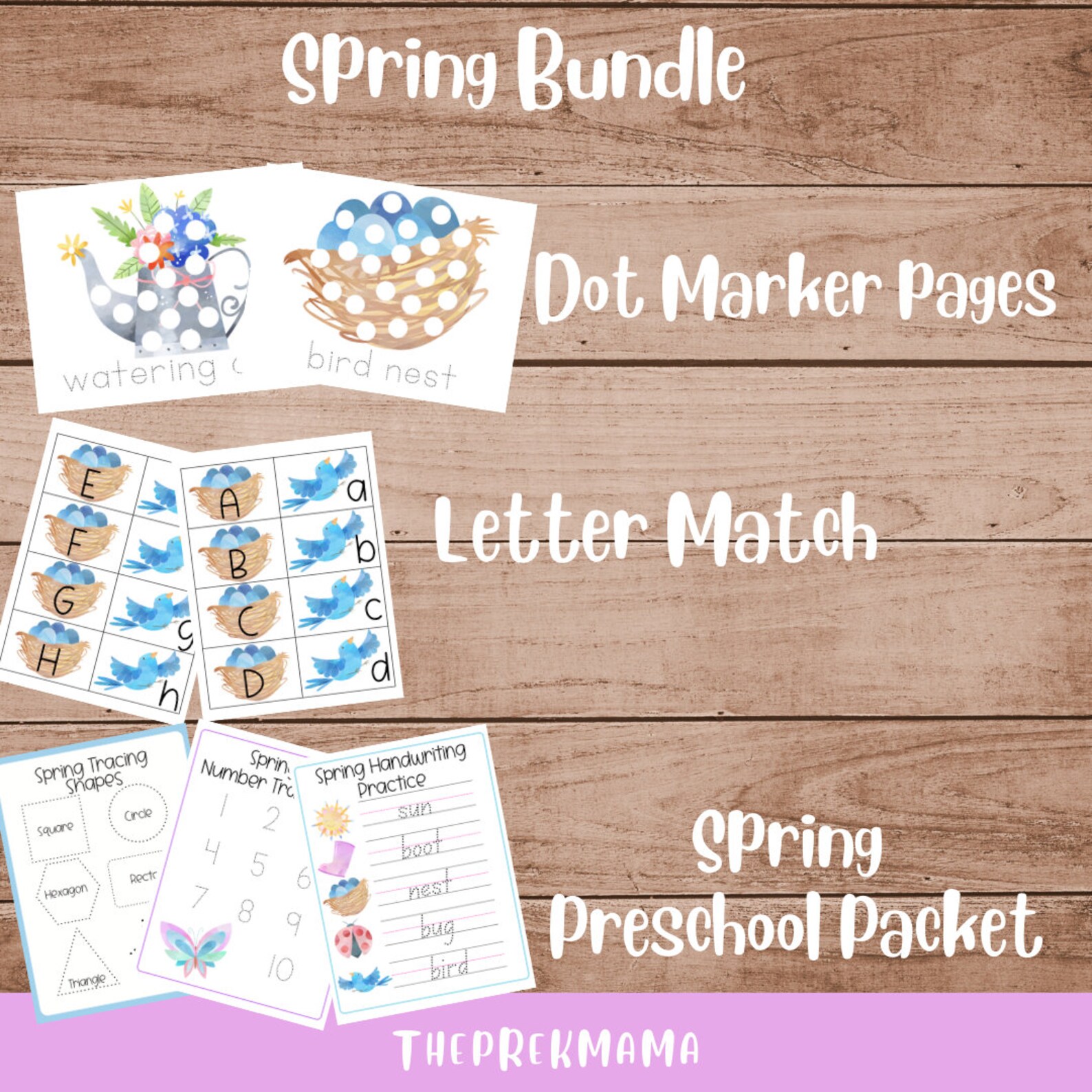Spring Bundle Preschool Printable Spring Pintables Spring | Etsy