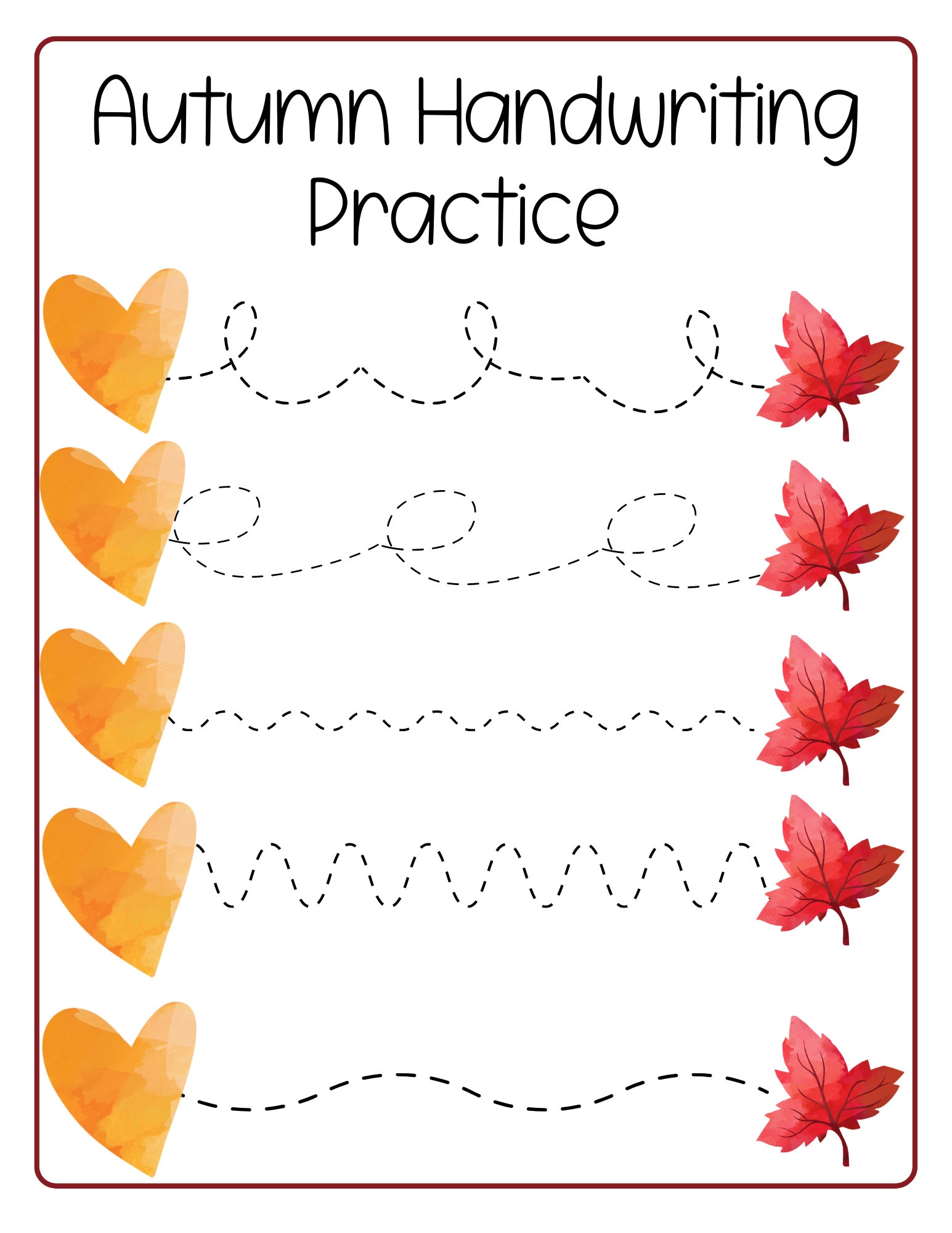 Autumn Preschool Packet Preschool Worksheets Fall Activity - Etsy