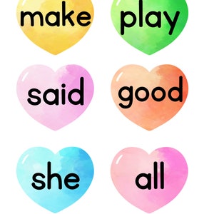 Heart Sight Words, Valentine's Day Printable, Preschool Printable ...