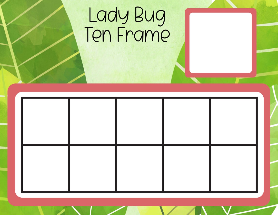 Lady Bug Ten Frame Numbers 1-10 Count and Match Montessori | Etsy