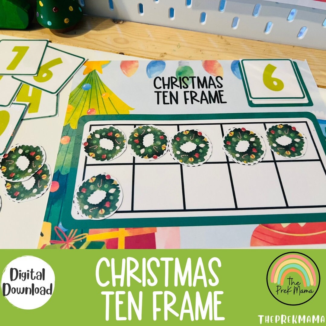 Christmas Ten Frame, Christmas Math, Christmas Preschool Printable ...
