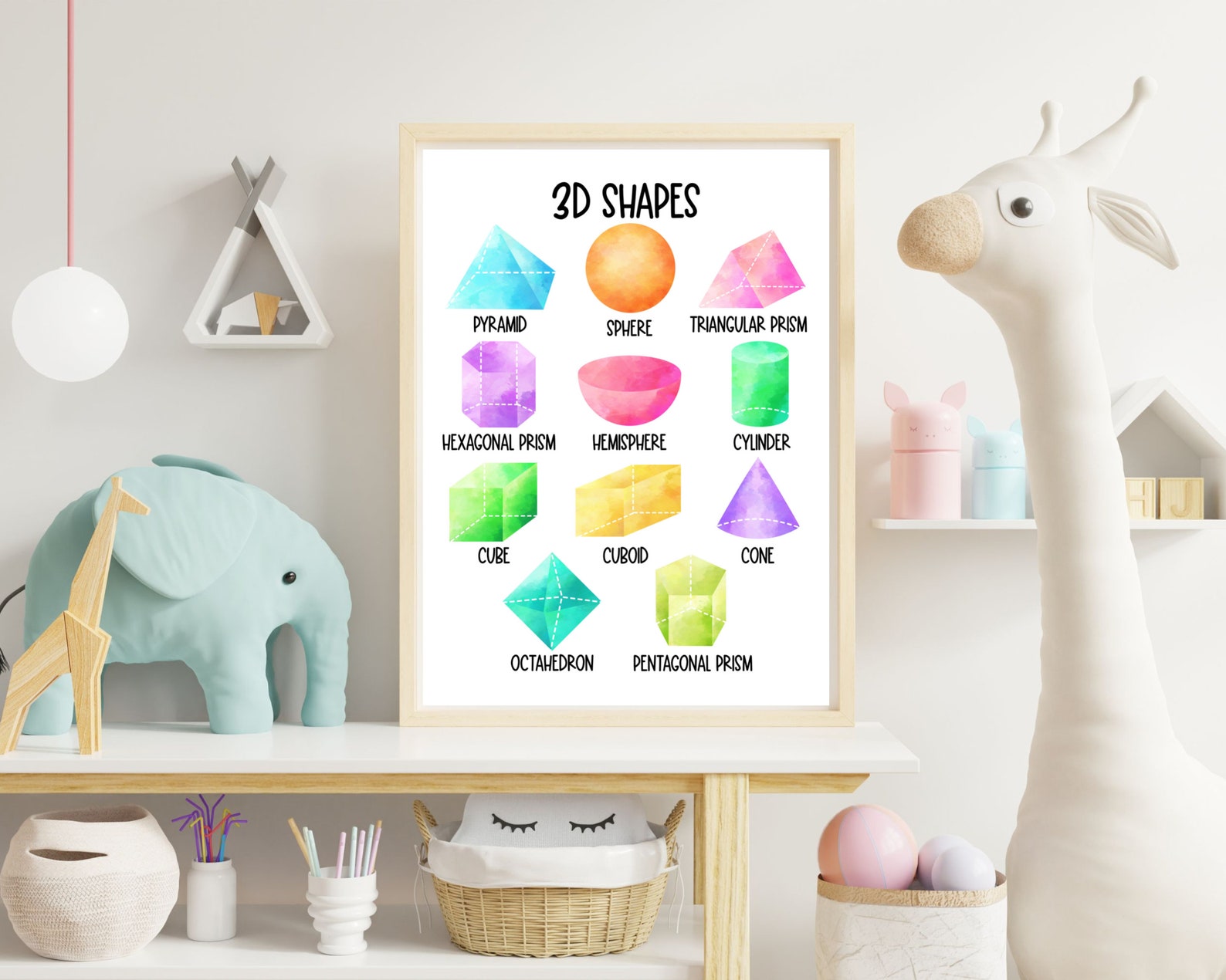 3D Shape Poster Educational Poster Math Posters Classroom - Etsy