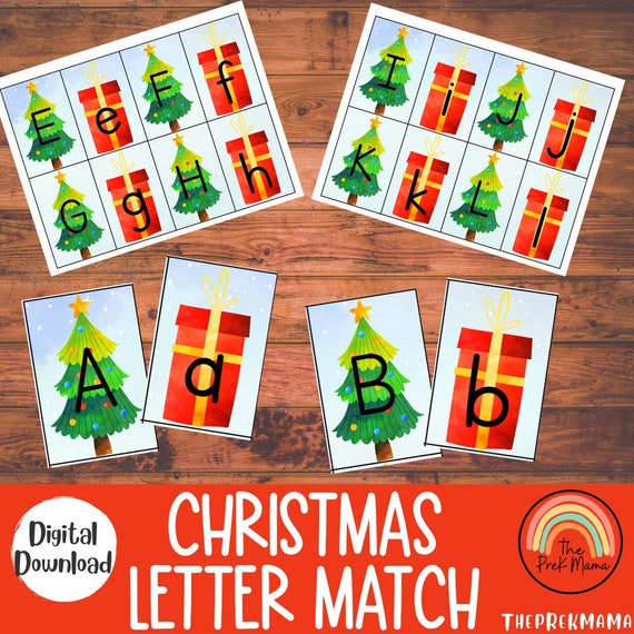Christmas Alphabet Match Christmas Preschool Printable - Etsy