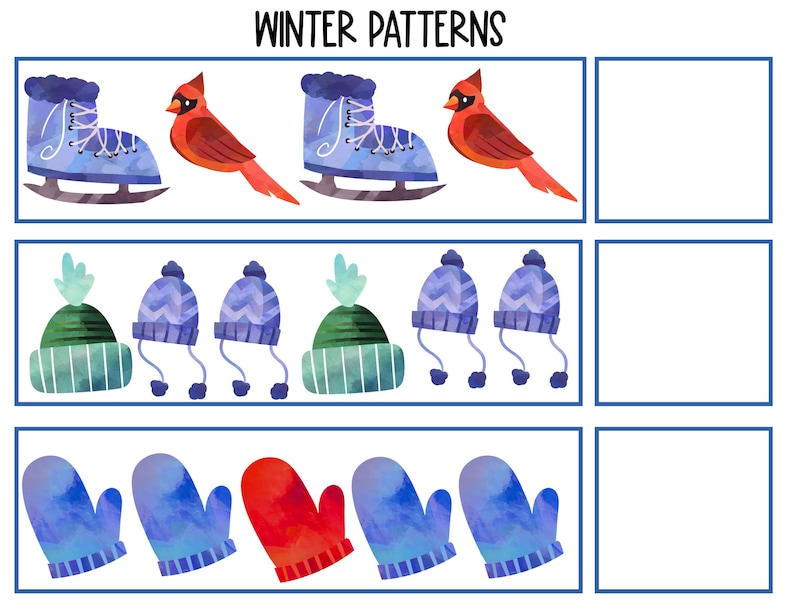 Winter Patterns Homeschool Resources Montessori Materials - Etsy