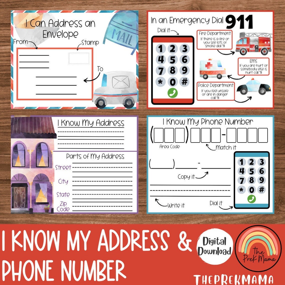 Phone Number and Address Preschool Curriculum Toddler - Etsy
