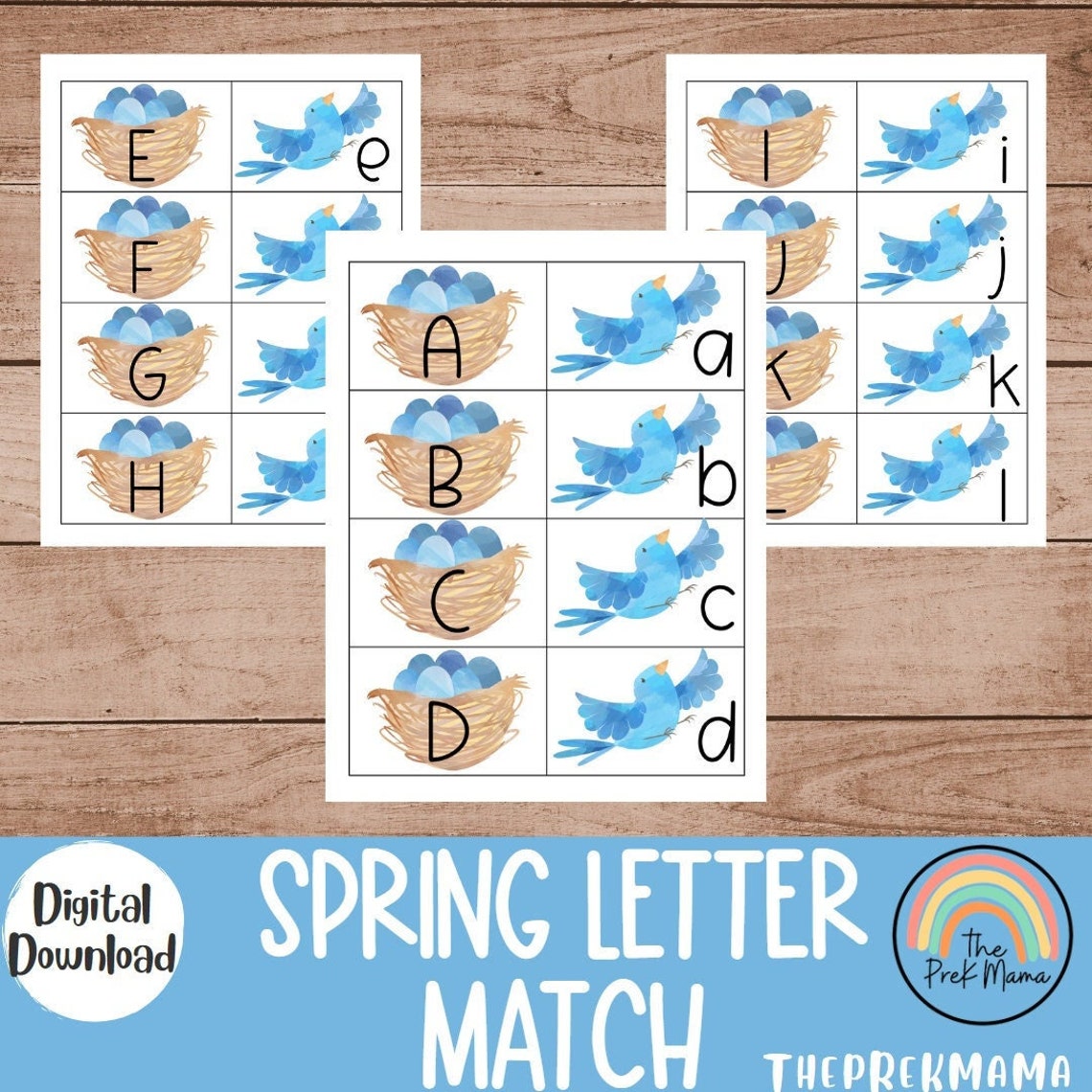 Spring Letter Match Preschool Printables Preschool Letters - Etsy