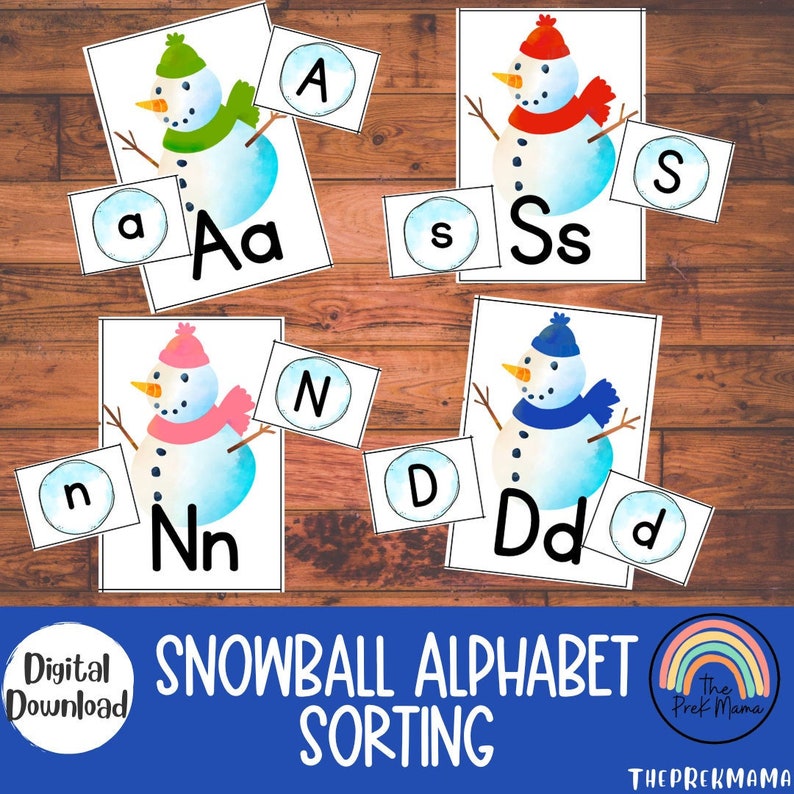 Snowball Letter Sort Winter Preschool Printable Winter - Etsy