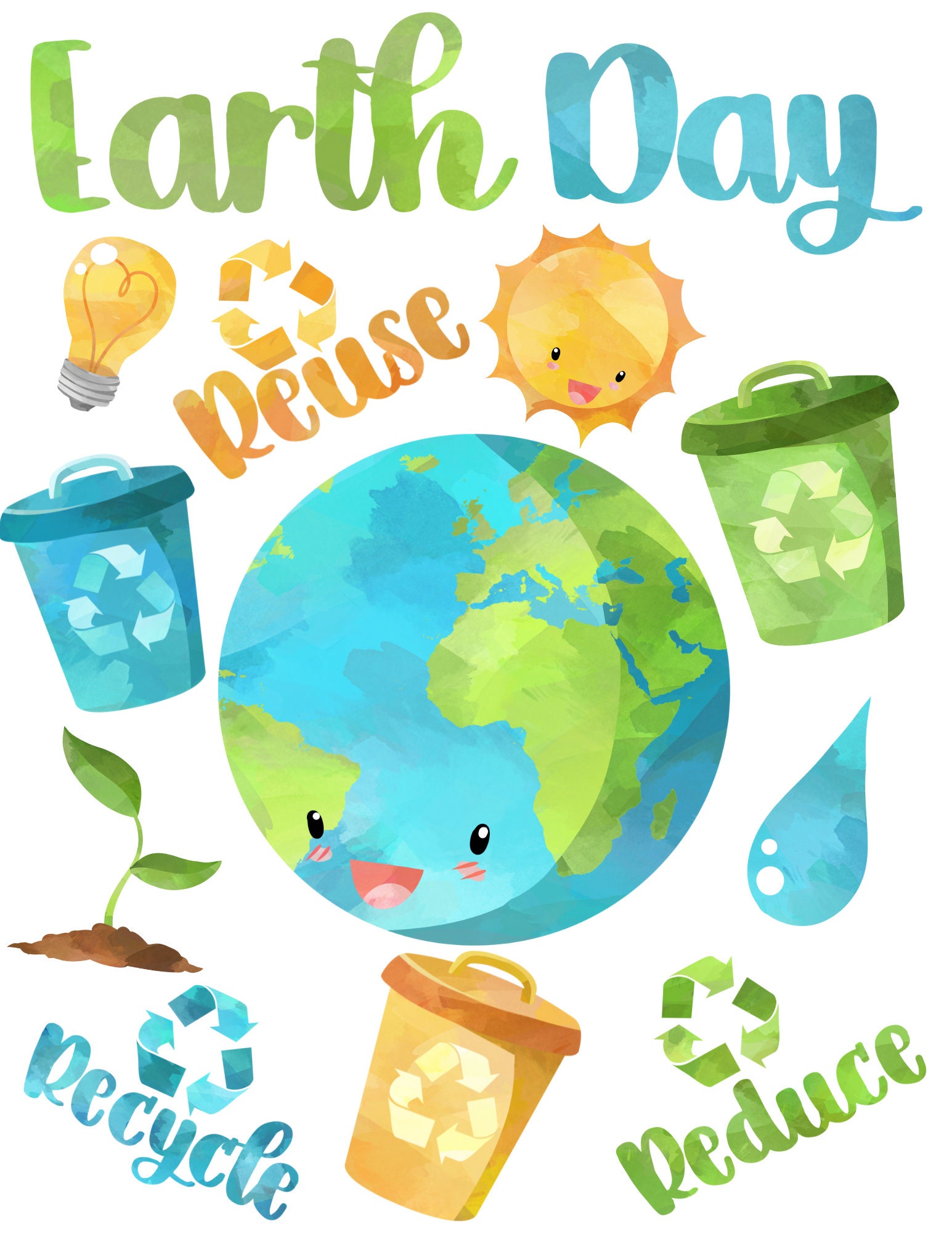Earth Day the 3 Rs Preschool Worksheet Preschool Printable - Etsy