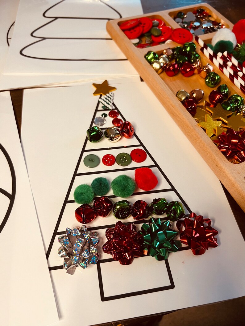 Christmas Loose Parts Cards Montessori Materials Sensory - Etsy