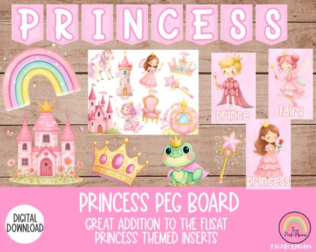 Princess Peg Board, Princess Posters, Preschool Posters, Princess ...